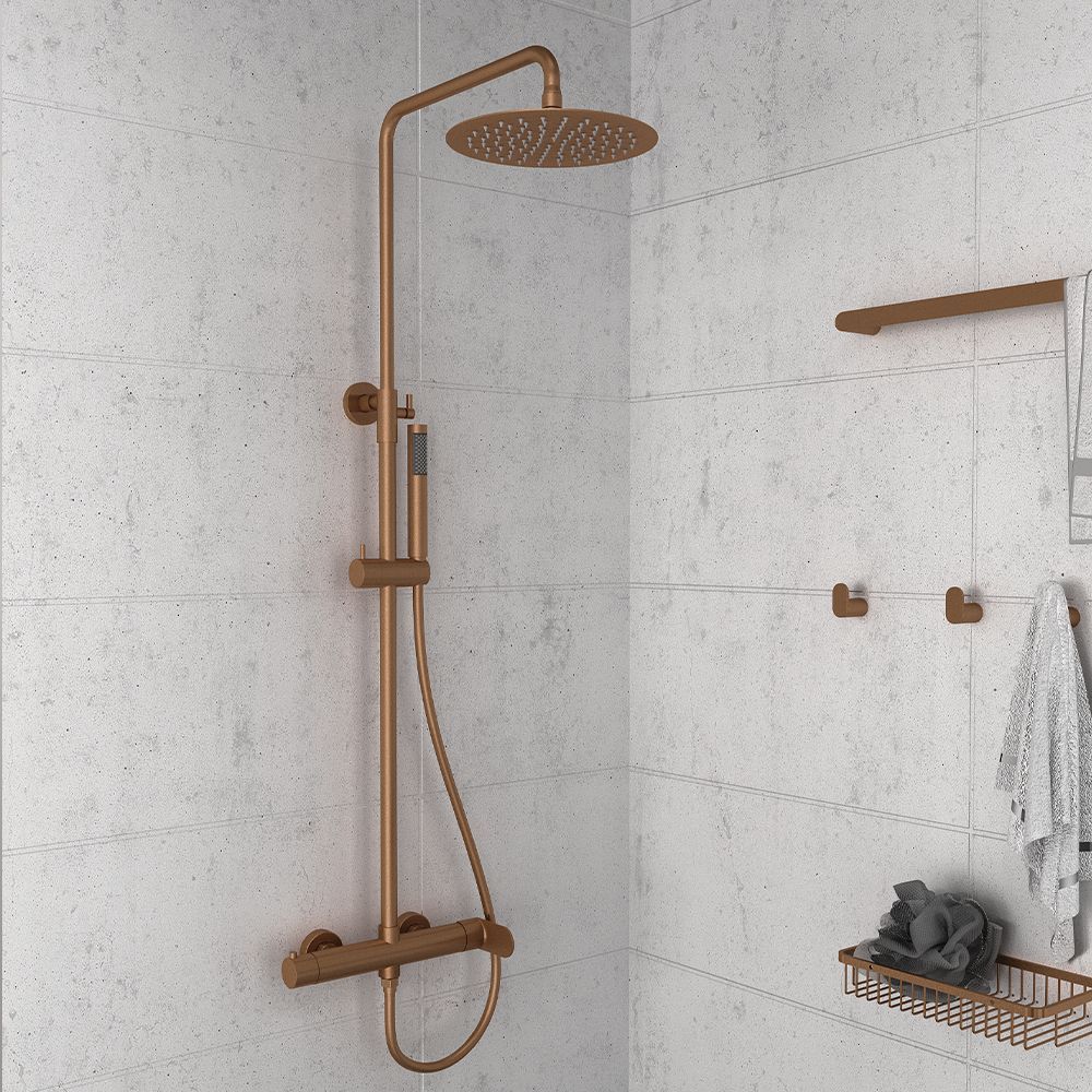 Orabella Oval Rose gold - Στήλη ντουζ με στρόγγυλη κεφαλή Φ250 - orabella